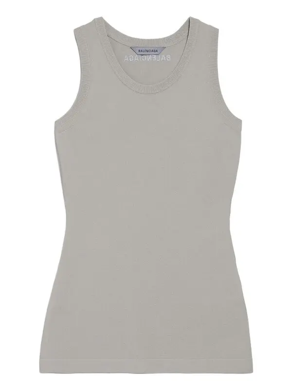 Balenciaga Lightweight Viscose Knit Tank Top - Grey & Silver