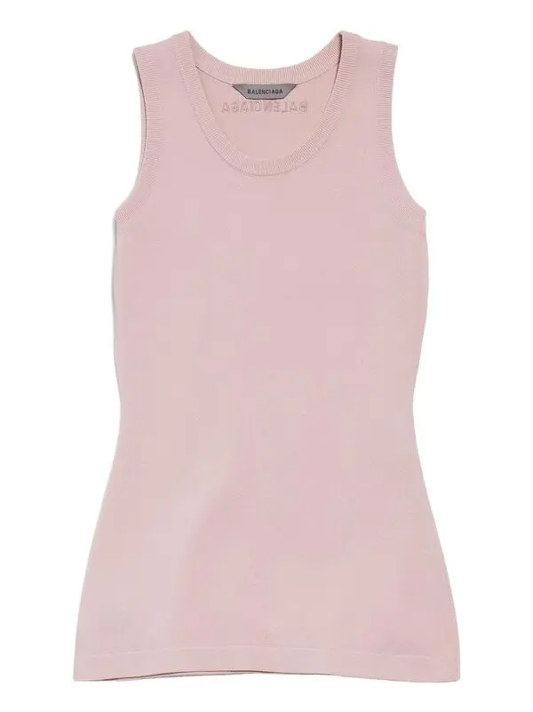 Balenciaga Viscose Knit Tank Top - Pink