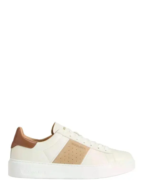 Woolrich Classic Band Court Panelled Sneakers - White