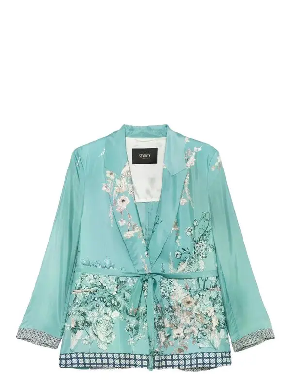Seventy Floral-print Blazer - Blue