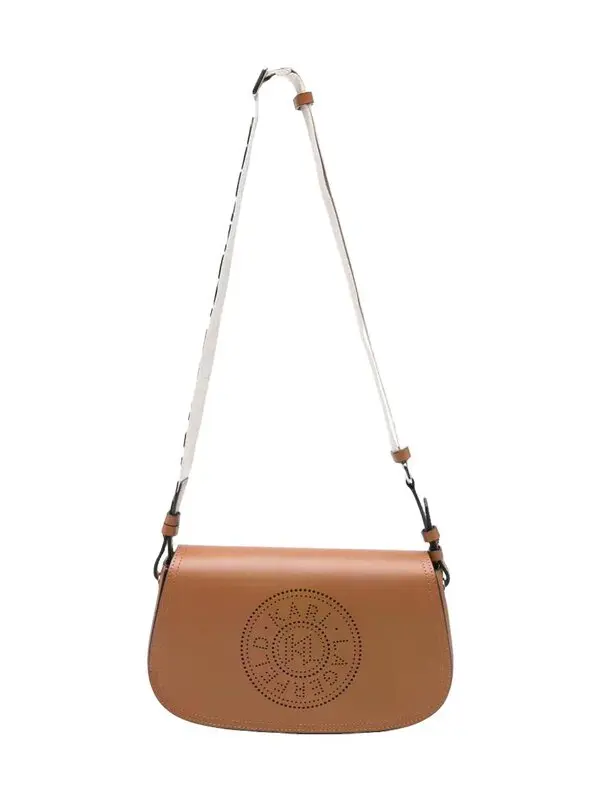 Karl Lagerfeld K/circle Perforated Shoulder Bag - Brown