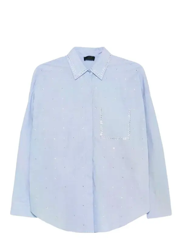 Liu Jo Embellished Cotton Shirt - Blue