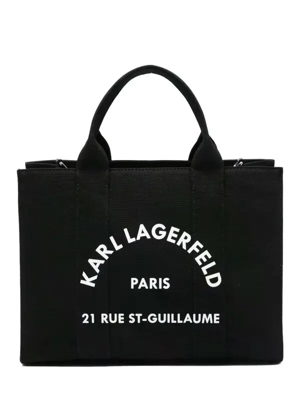 Karl Lagerfeld K/rsg Square Logo Medium Tote - Black