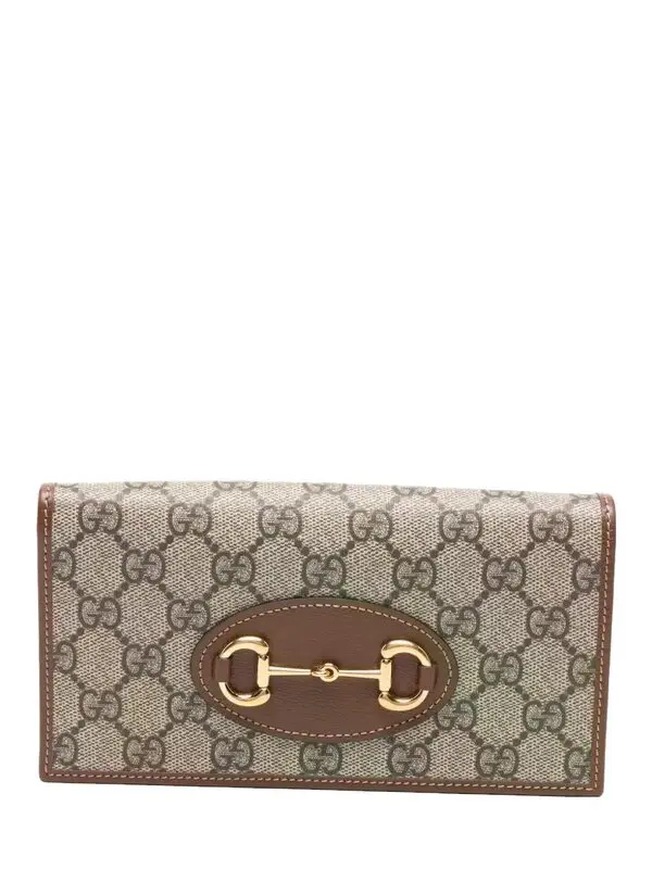 Gucci Horsebit Canvas Clutch - Neutrals