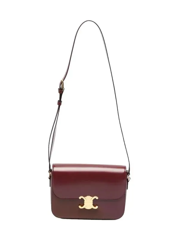 Celine Triomphe-clasp Leather Cross Body Bag - Red