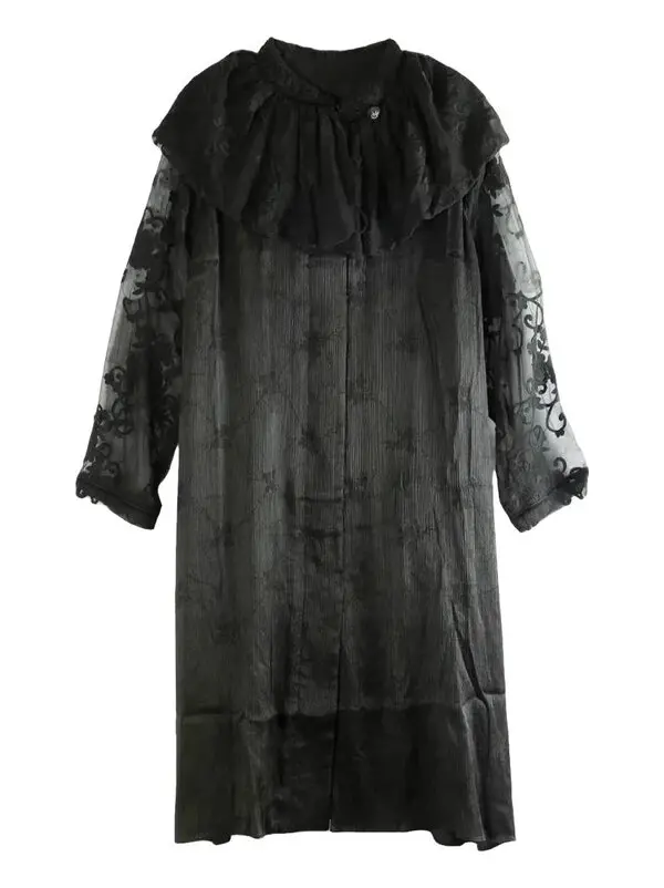 COMMUNS Lace Ruffled Coat - Black
