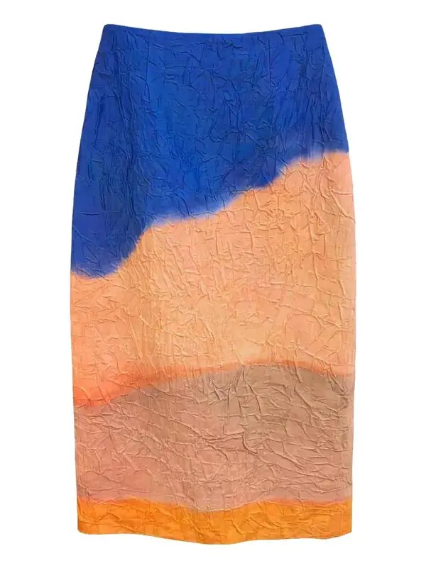 Ulla Johnson Inez Satin Midi Pencil Skirt - Orange