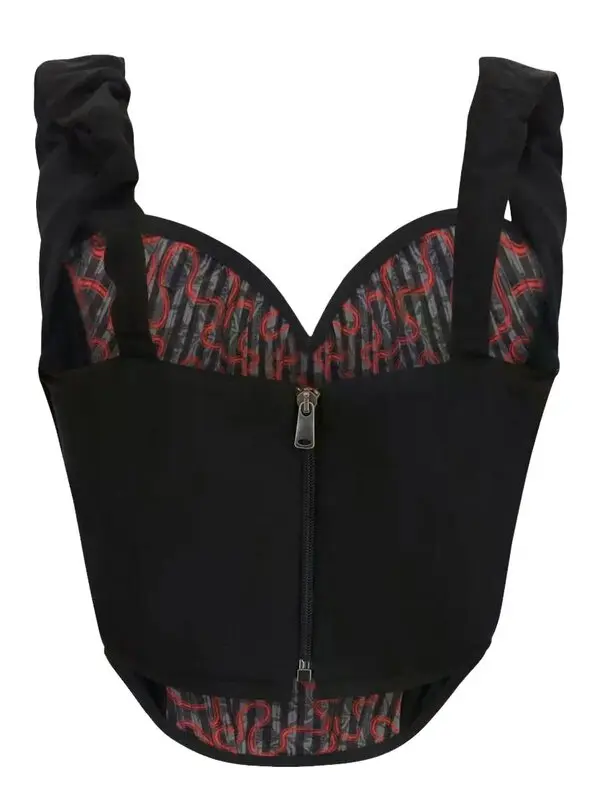 VIVIENNE WESTWOOD Ruched Strap Corset Top - Black