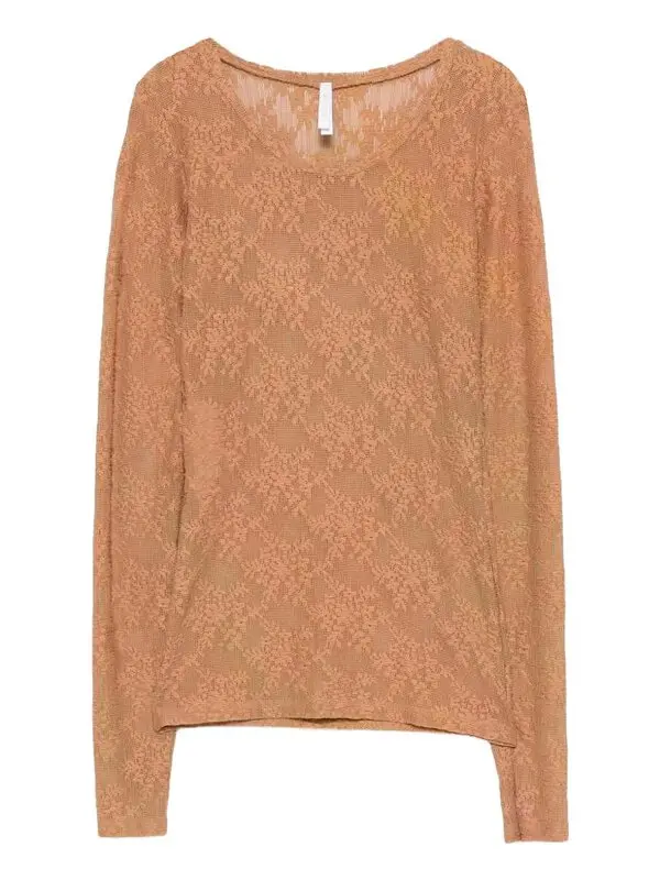 Imperial Lace Long-sleeve Top - Neutrals