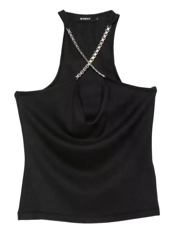 MISBHV Chain Halter-neck Top - Black