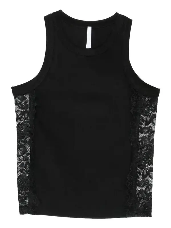 Imperial Lace-insert Tank Top - Black