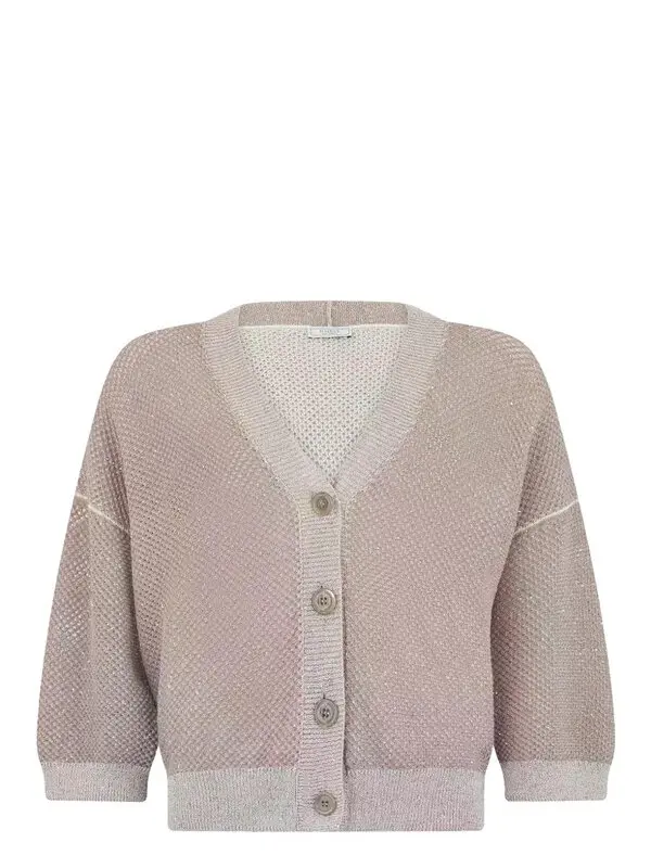 Peserico V-neck Buttoned Cardigan - Neutrals