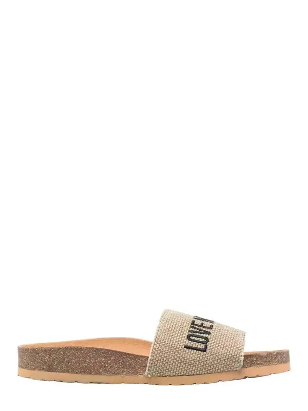 Moschino Logo Detail Slides - Neutrals