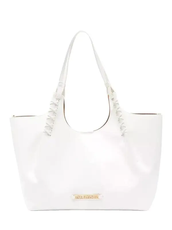 Moschino Logo-plaque Tote - White