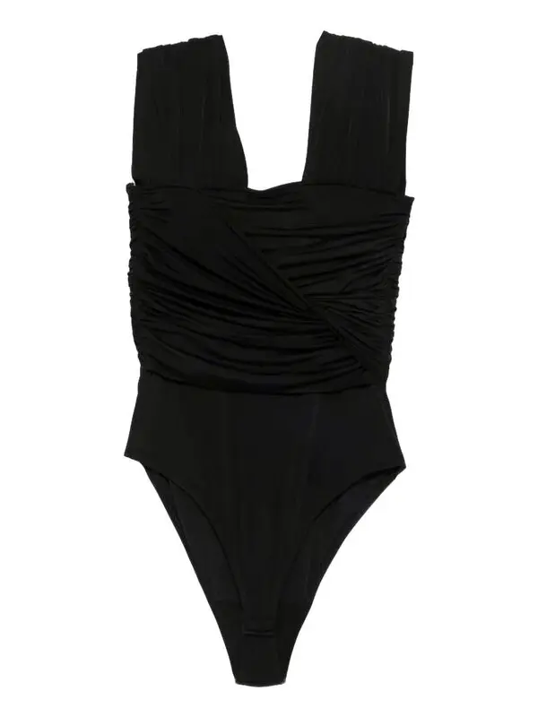 GANNI Twisted Bodysuit - Black