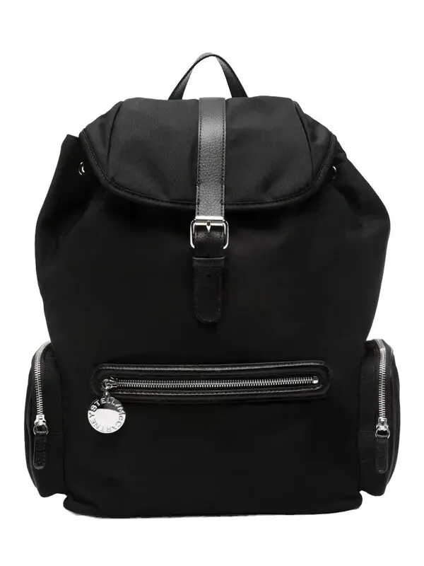 Stella McCartney Dartmoor Drawstring Flap Backpack - Black