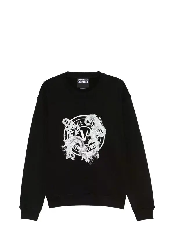 Versace Logo Crew-neck Sweatshirt - Black