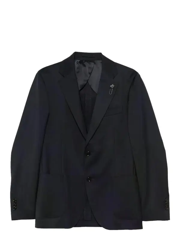 LARDINI Notched-lapel Blazer - Blue