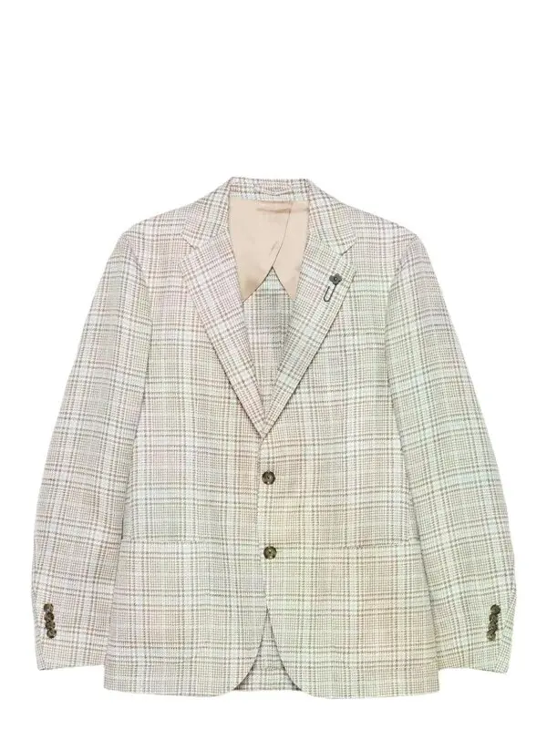 LARDINI Checked Blazer - Neutrals