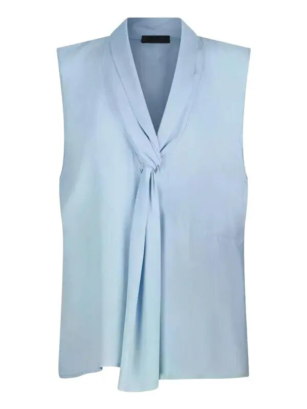Liu Jo Georgette Knot V-neck Top - Blue