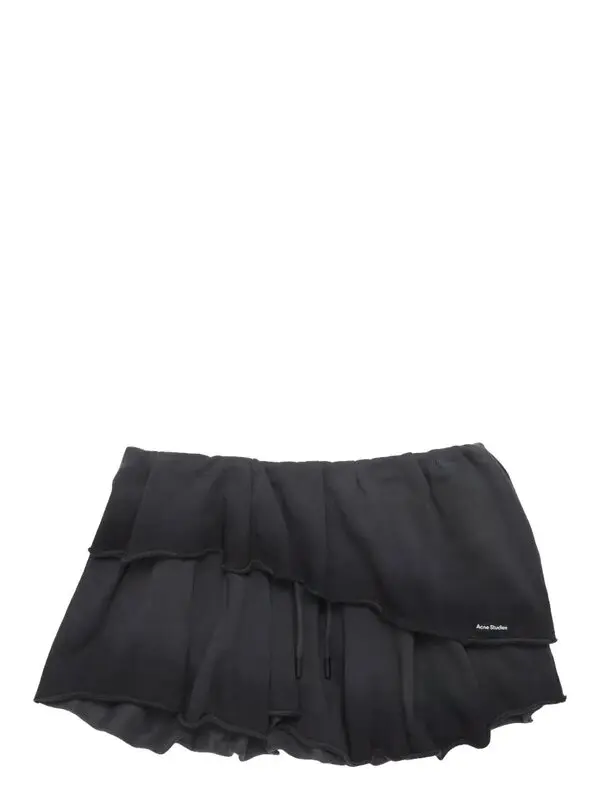 Acne Studios Ruffled Drawstring Mini Skirt - Black