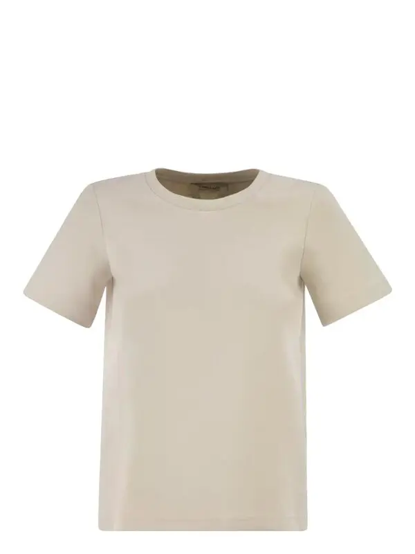 Max Mara Logo-embroidered T-shirt - Neutrals