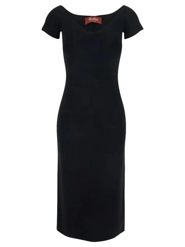 Max Mara Cabina V-neck Dress - Black