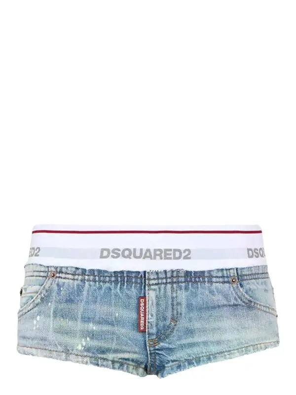 Dsquared2 Elastic-waistband Mini Shorts - Blue