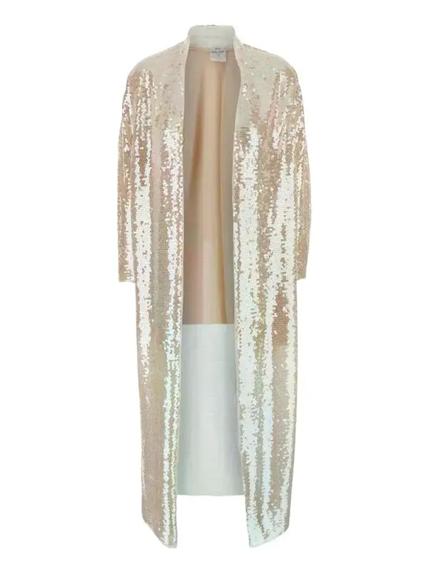 FORTE_FORTE Sequin-embellished Cape - Neutrals