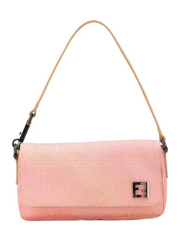 Fendi 2000-2010 Micro Zucchino Canvas Shoulder Bag - Pink