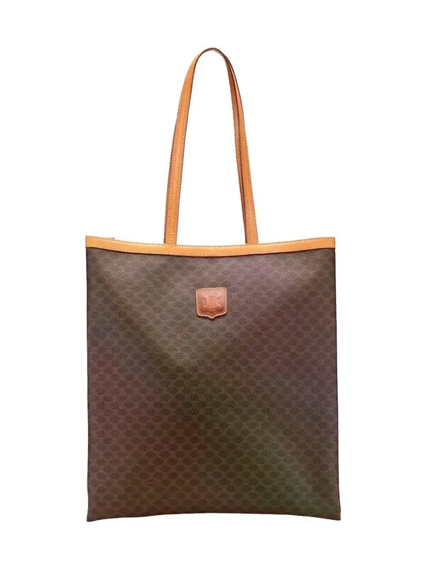 Celine 2011 Macadam Coated Canvas Tote Bag - Brown