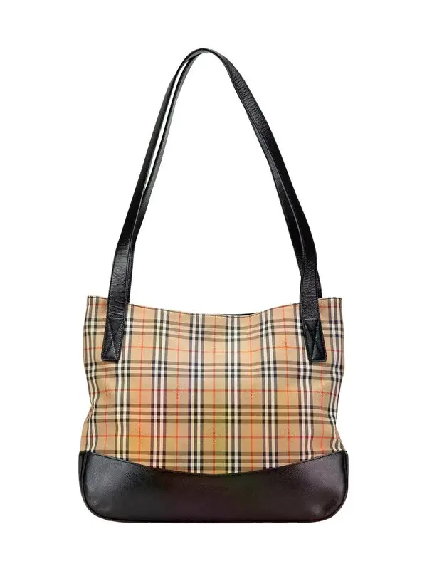 Burberry Haymarket Check Canvas Tote Bag - Brown