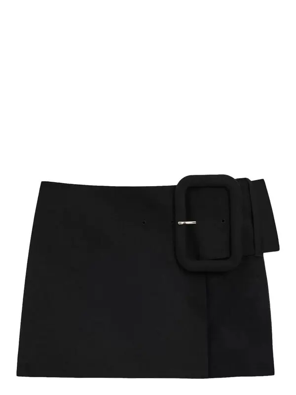 Ami Belted Mini Skirt - Black