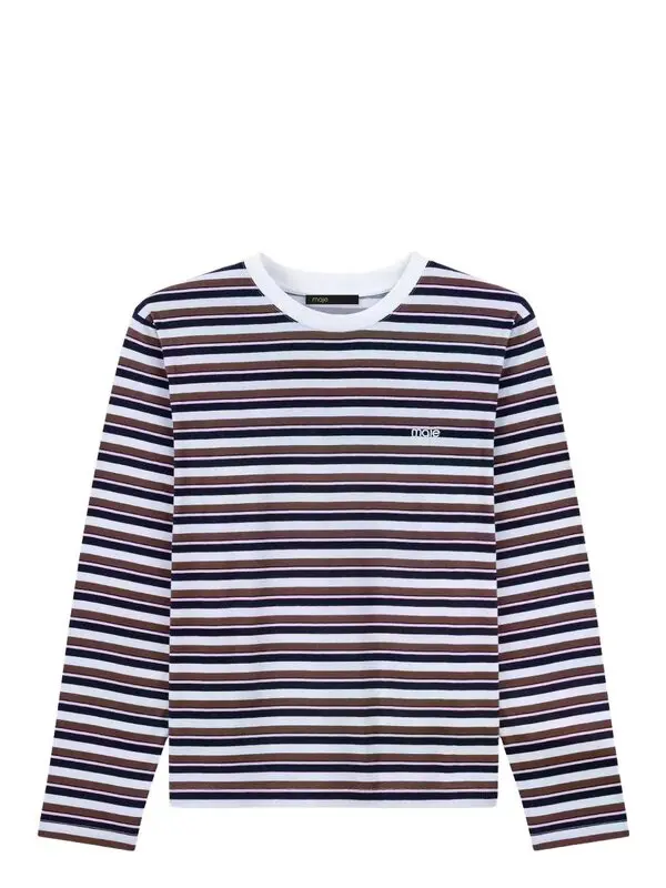 Maje Striped Long-sleeve T-shirt - Blue