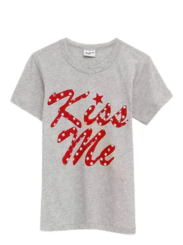 Vaquera Kiss Me Printed T-shirt - Grey