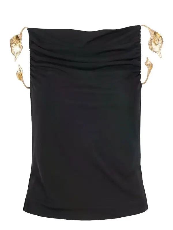 Cult Gaia Ruched Sleeveless Top - Black