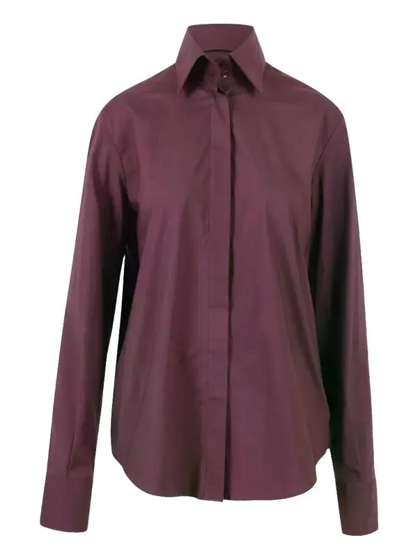 Federica Tosi Point-collar Long-sleeves Shirt - Purple