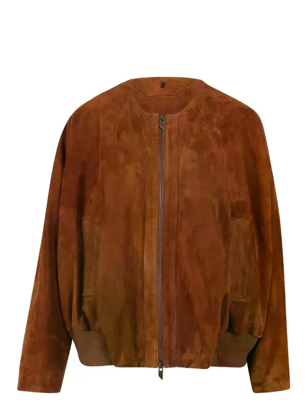 SALVATORE SANTORO Zip Bomber Jacket - Brown