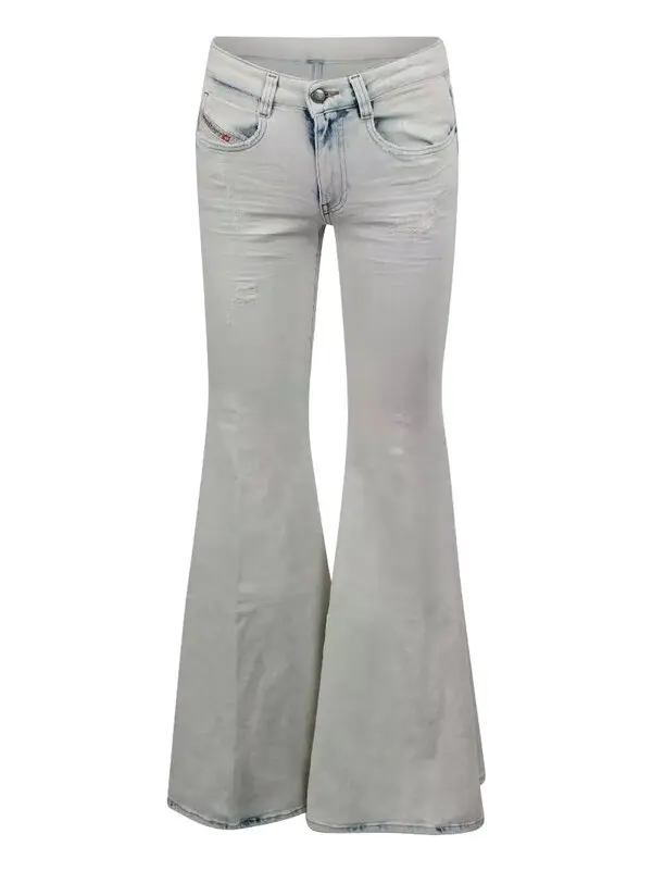 DIESEL® Distressed Flared Jeans - White