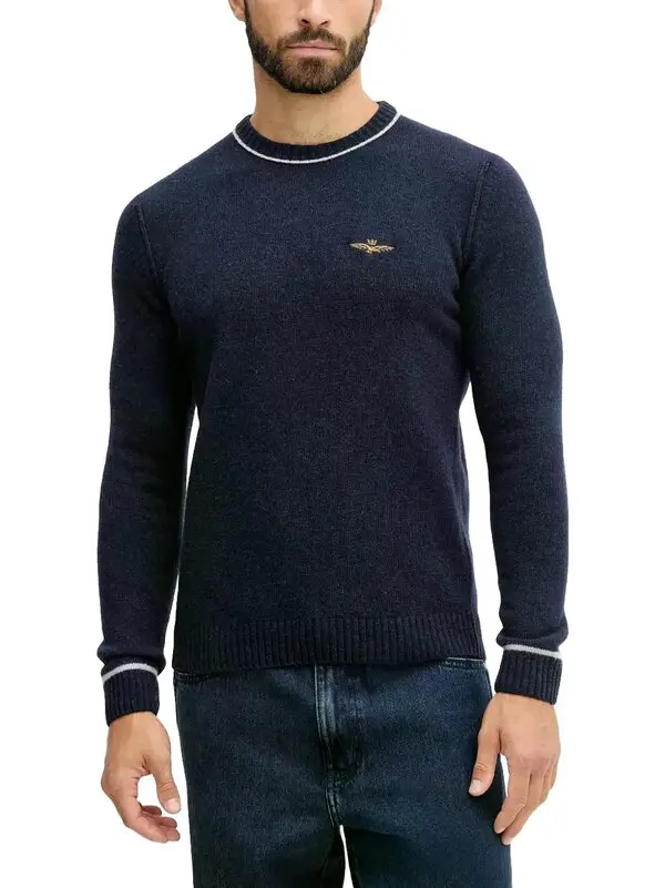 AERONAUTICA MILITARE Logo-embroidered Sweater - Blue