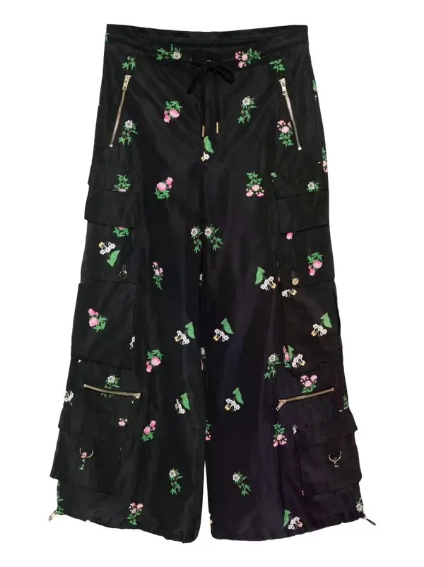 Cynthia Rowley Floral-print Palazzo Pants - Black