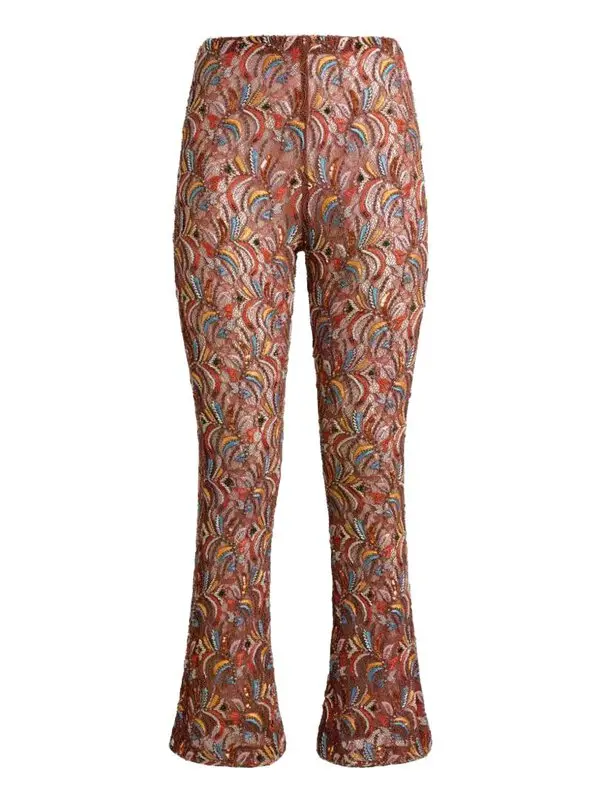Etro Lace-detail Trousers - Brown