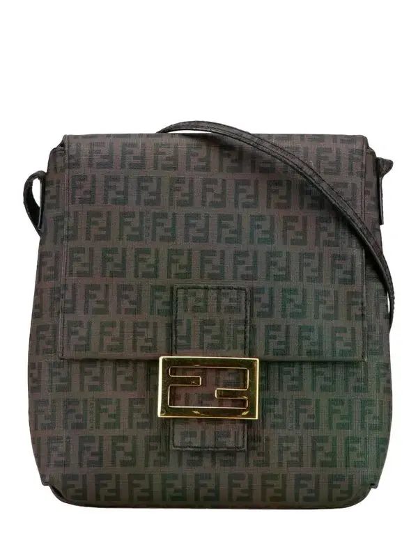 Fendi Zucchino Spalmati Crossbody Bag - Brown