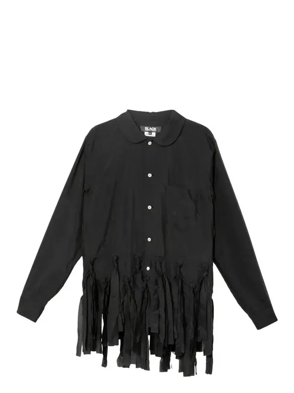 Comme Des Garçons Fringe Long-sleeve Shirt - Black