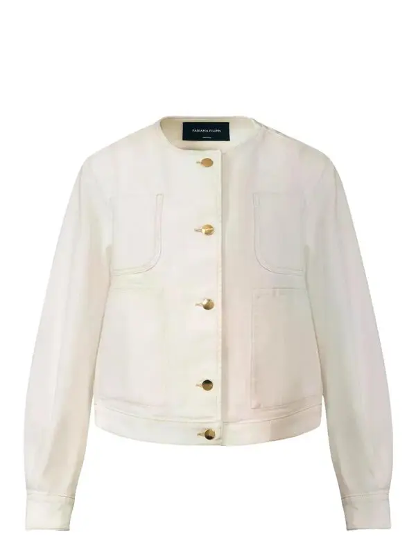 Fabiana Filippi Patch-pocket Button Jacket - White