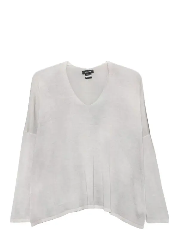 Avant Toi V-neck Relaxed Fit Sweater - Grey