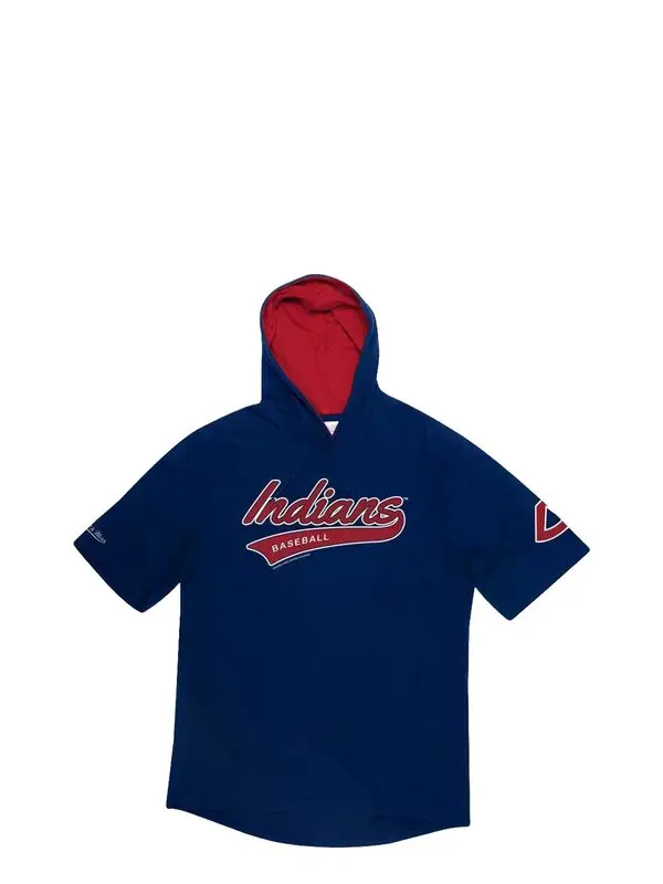 Mitchell & Ness Short-sleeve Hooded Sweatshirt - Blue