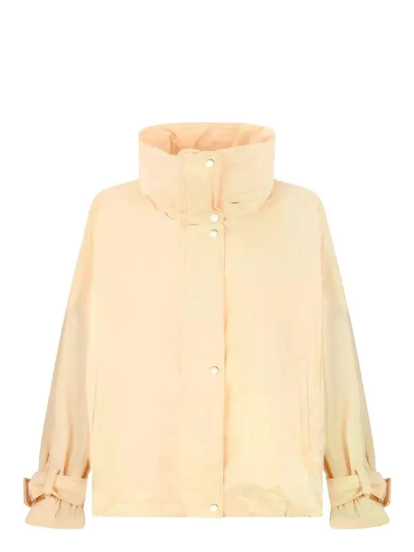 MOORER Oversized High-neck Jacket - Neutrals