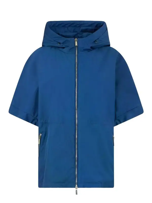 MOORER Hooded Short-sleeve Jacket - Blue