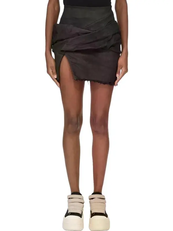 Rick Owens Draped Mini Skirt - Black